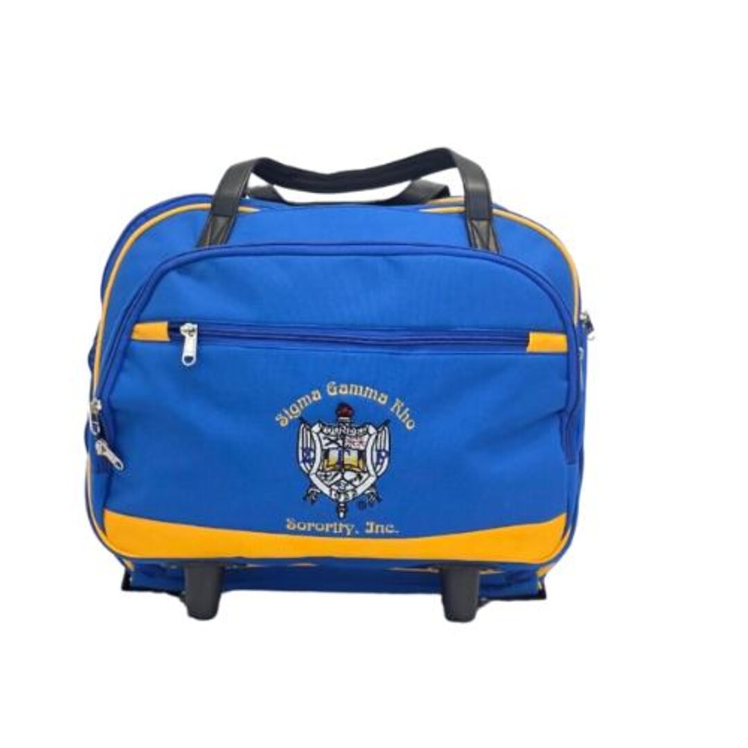 Sigma Gamma Rho Laptop Trolley Bag: Blue & Gold Sorority Luggage - Etsy