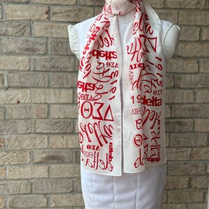 Delta Sigma Theta Scarf: Red Silk Oblong Wrap, Sorority Gift - Etsy