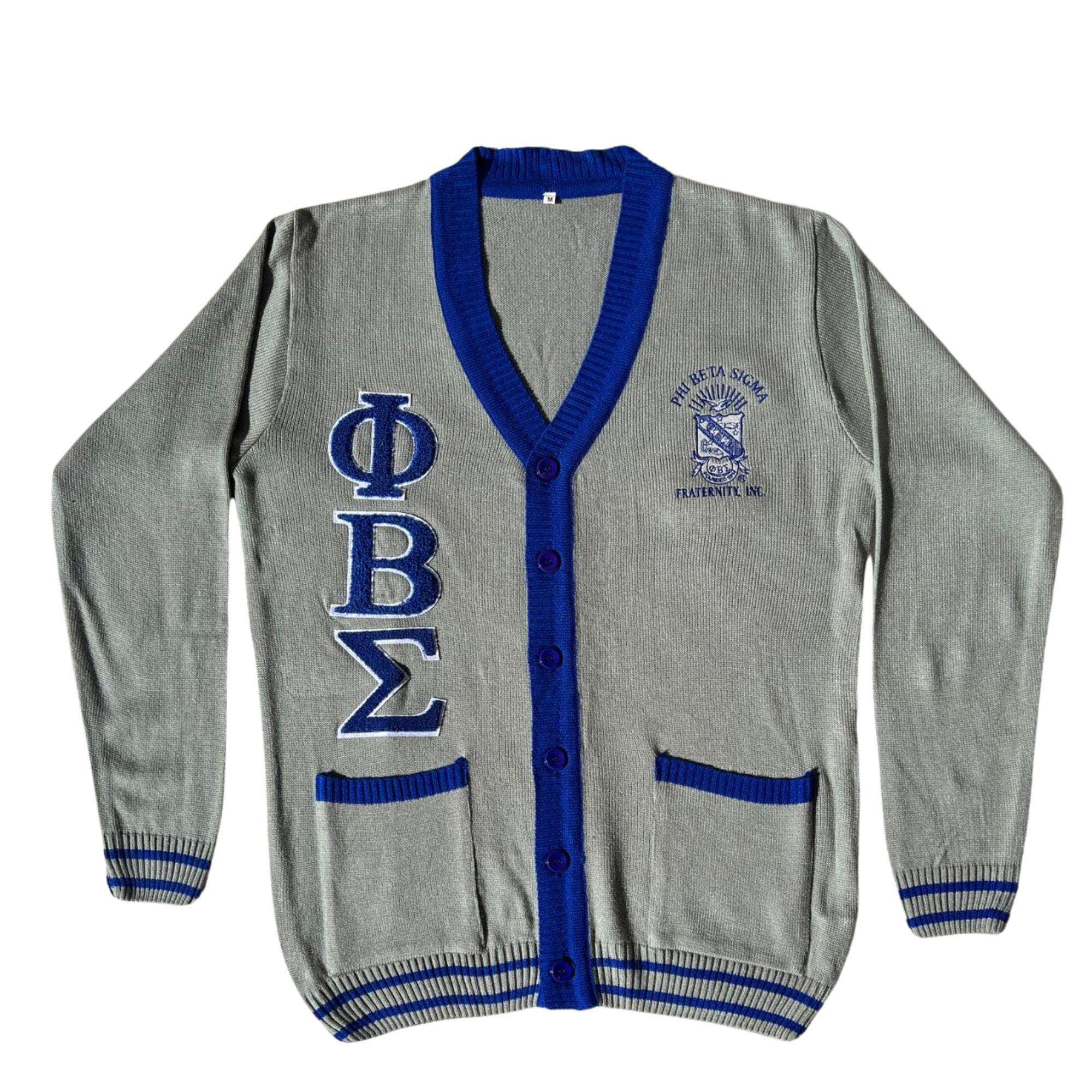 Phi Beta Sigma Cardigan: Blue & Grey Fraternity Sweater - Etsy