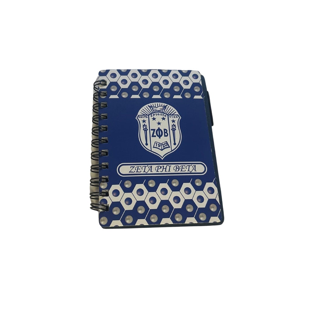 Zeta Phi Beta (ZOB) Sorority Notebook- Blue White With Spiral Banded ...