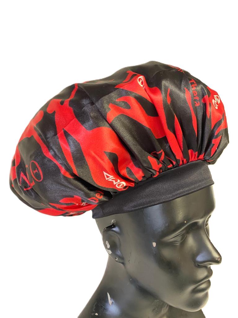 Delta Sigma Theta Satin Sleeping Cap: Red & White Greek Letter Bonnet ...
