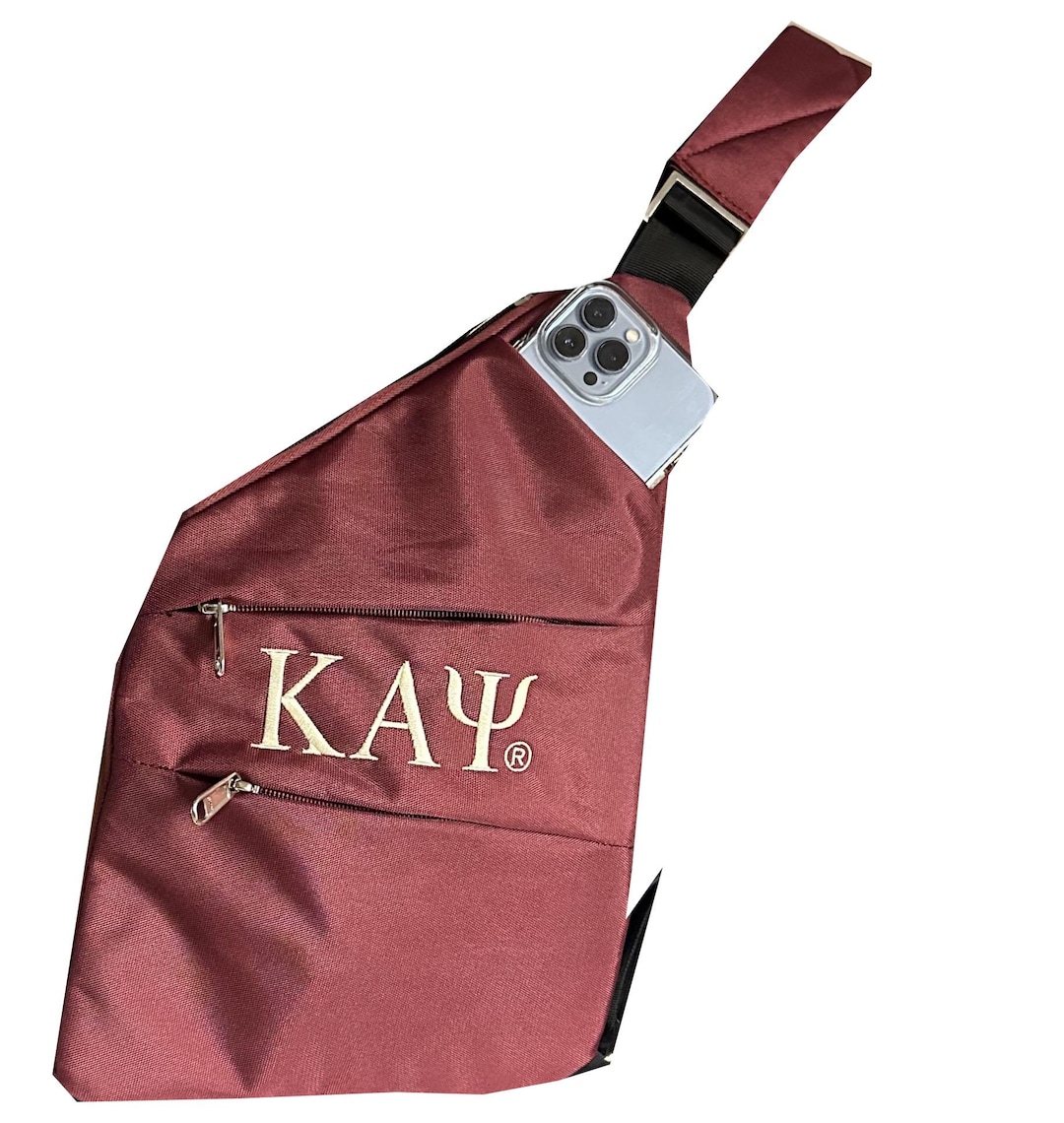 Kappa Alpha Psi Crimson Crossbody Sling Bag: 3-zipper Polyester Shoulder Bag - Etsy
