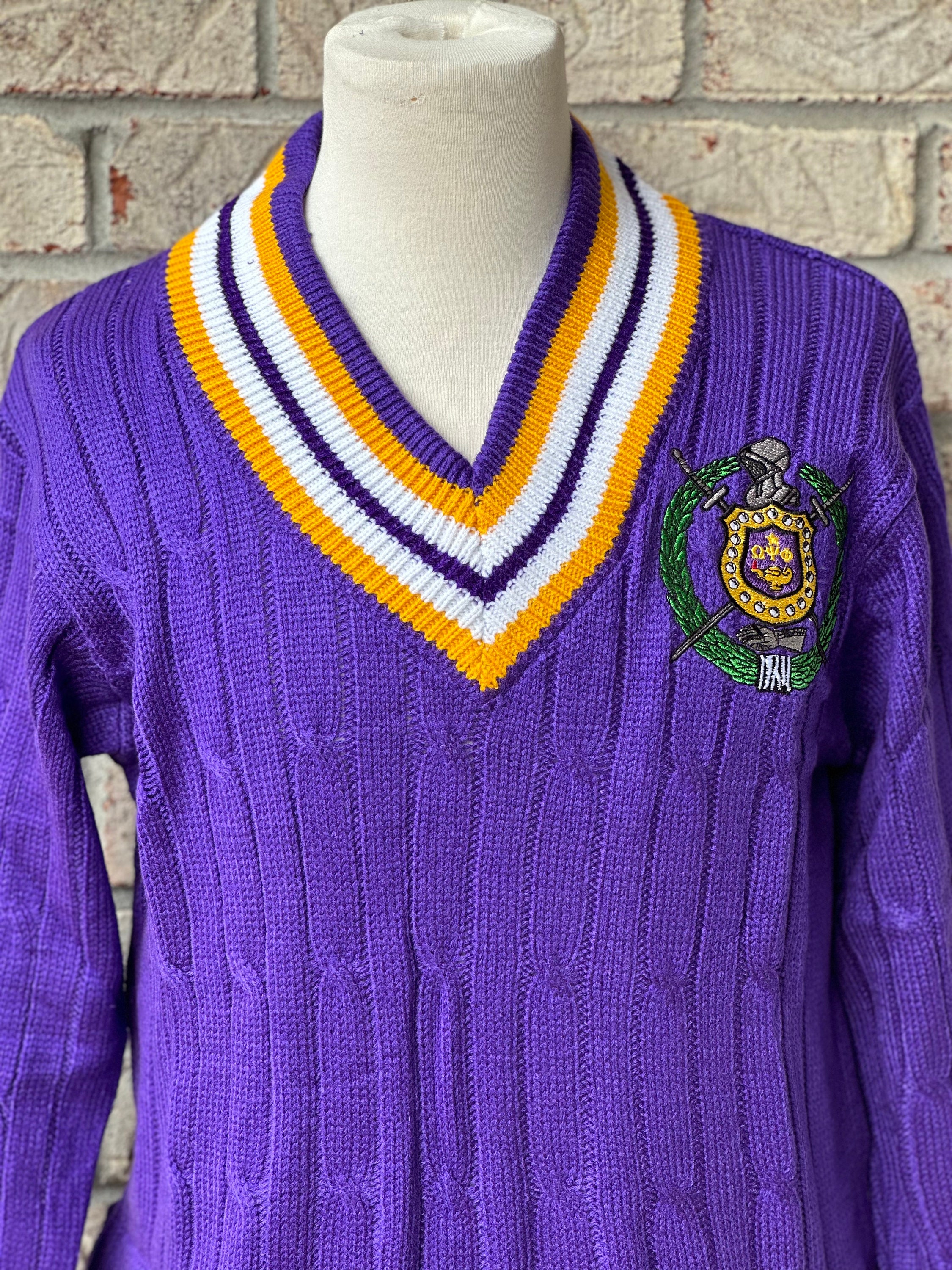 Omega Psi Phi (ΩΨΦ) Fraternity, Purple & Gold Sweater/cardigan- Stay ...