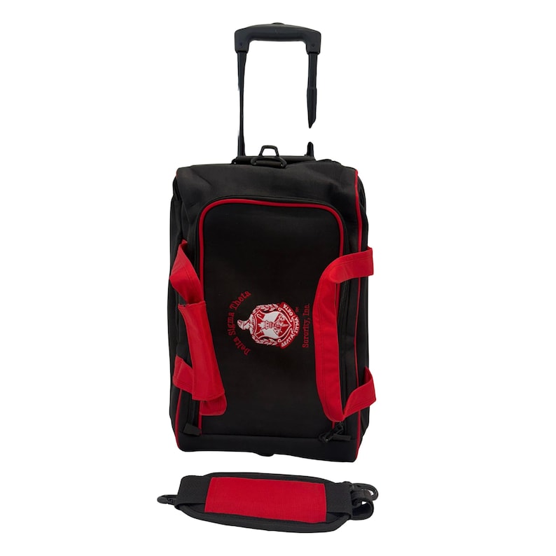 Delta Sigma Theta Rolling Carry-on Luggage: Red & Black Sorority Bag - Etsy