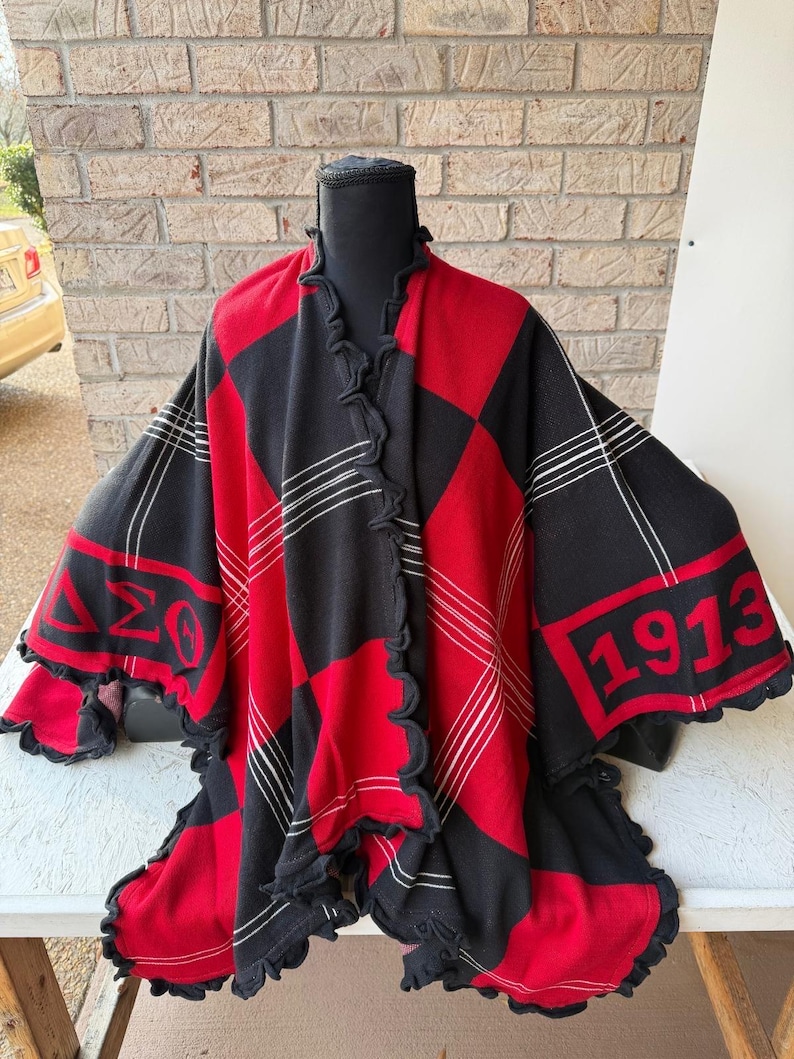 Delta Sigma Theta Red & Black Check Print Knit Wrap - Etsy