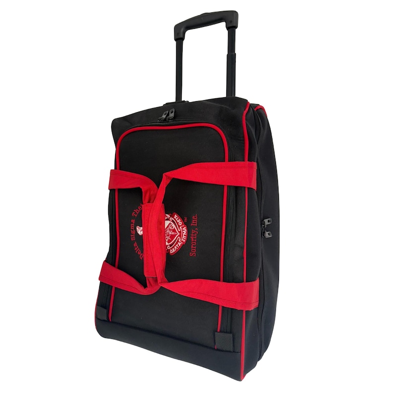 Delta Sigma Theta Rolling Carry-on Luggage: Red & Black Sorority Bag - Etsy