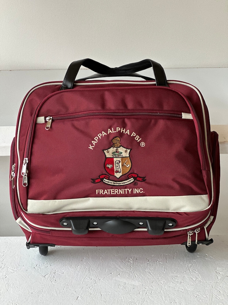 Kappa Alpha Psi Crimson Laptop Trolley Bag: Fraternity Travel Luggage ...