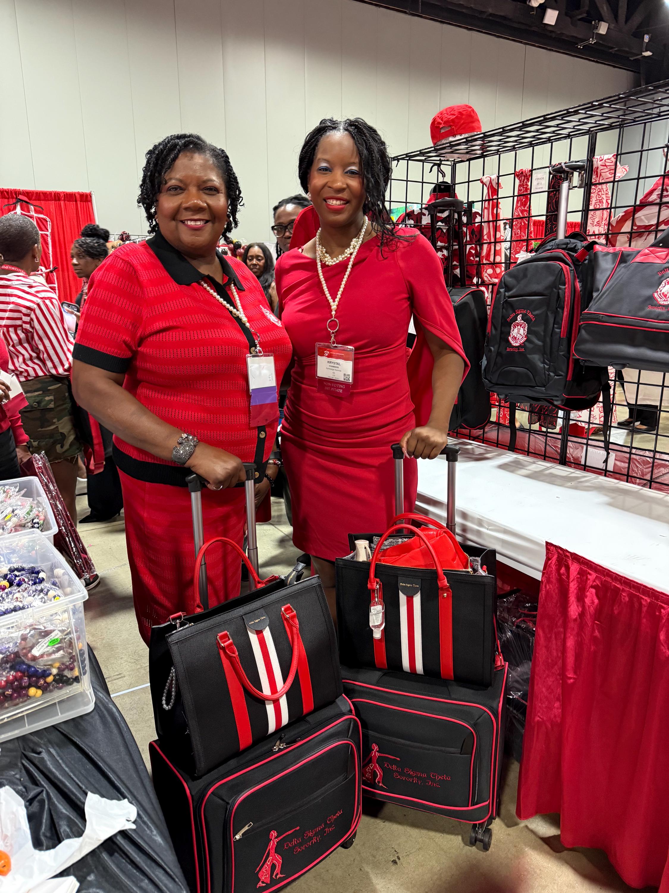 Delta Sigma Theta Laptop Trolley Bag: Red & Black Sorority Travel ...
