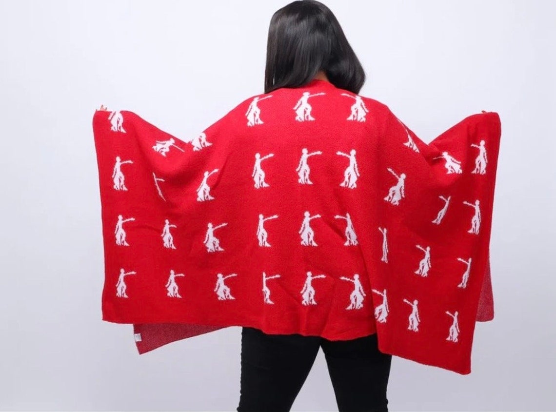 Delta Sigma Theta Knitted Shrug: Fortitude Lady Print, Red & White Cape ...