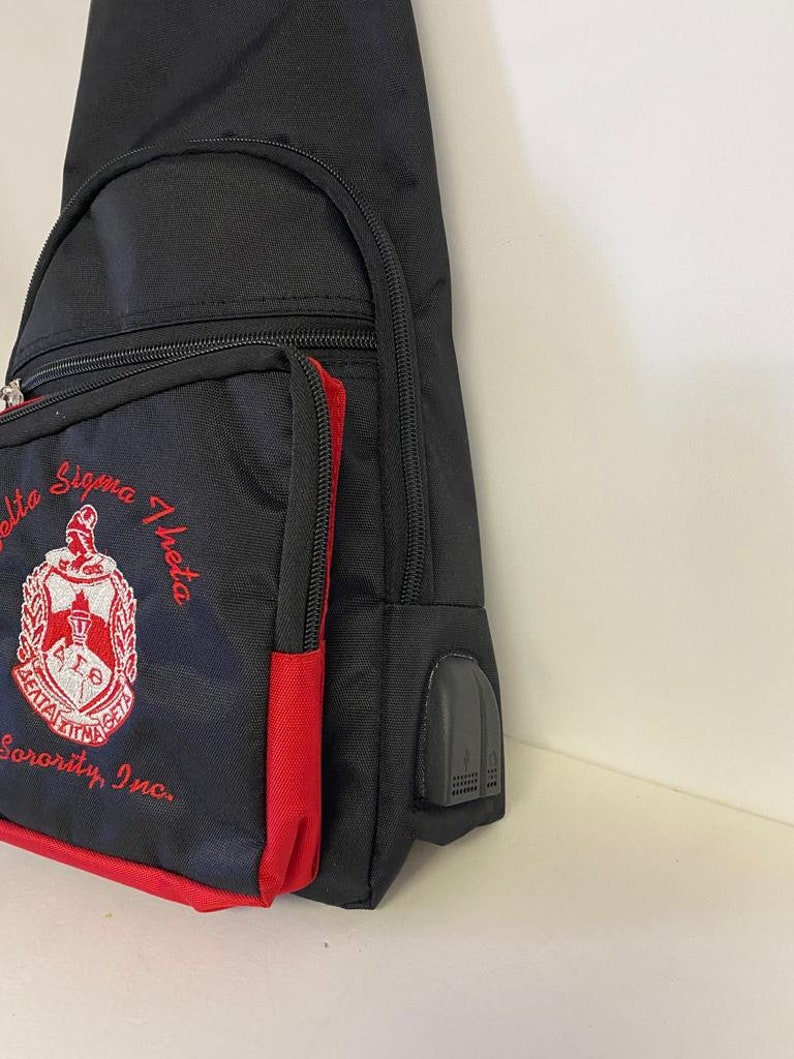 Delta Sigma Theta Black&red, 1 Shoulder Crossbody Sling/shoulder Bag ...