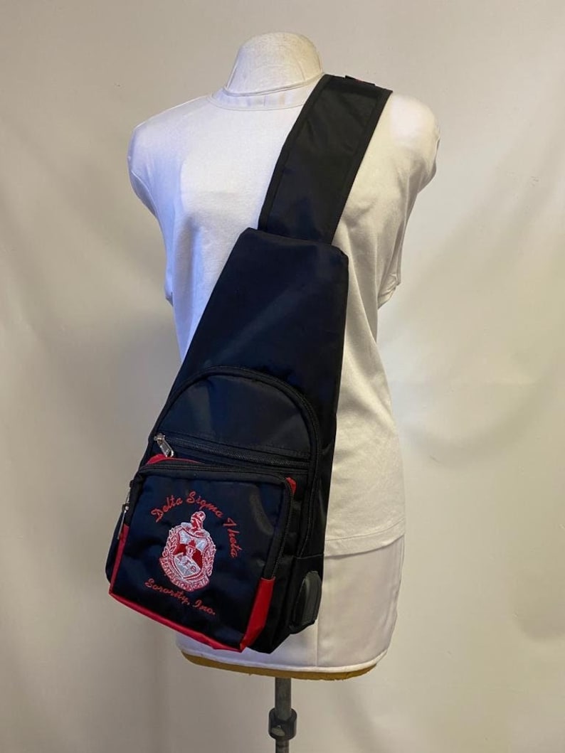 Delta Sigma Theta Black&red 1 Shoulder Crossbody - Etsy