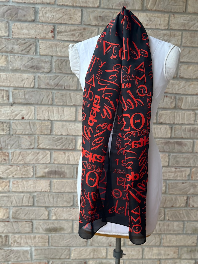Delta Sigma Theta Scarf: Red Silk Oblong Wrap, Sorority Gift - Etsy