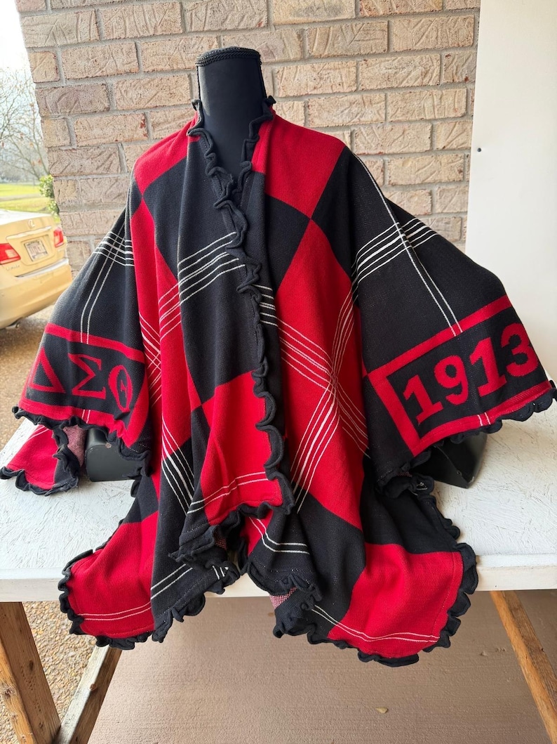 Delta Sigma Theta Red & Black Check Print Knit Wrap - Etsy