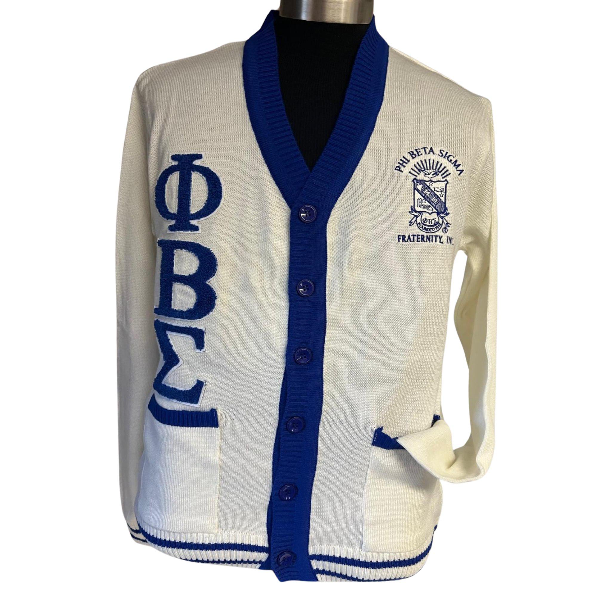 Phi Beta Sigma Cardigan: Blue & Grey Fraternity Sweater - Etsy