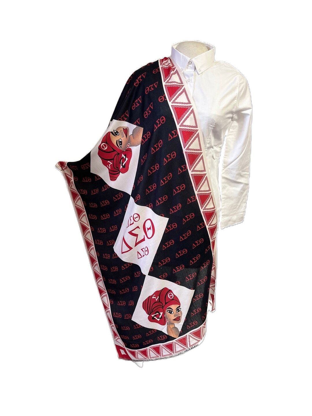Delta Sigma Theta (ΔΣΘ) Sorority Long Modal Scarf/ Muffler/ Wrap Around ...
