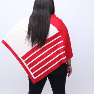 Delta Sigma Theta Knitted Cape: Red & White Cotton Shrug - Etsy