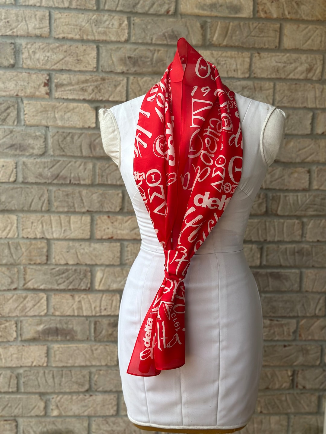 Delta Sigma Theta Scarf: Red Silk Oblong Wrap, Sorority Gift - Etsy