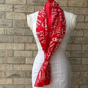 Delta Sigma Theta Scarf: Red Silk Oblong Wrap, Sorority Gift - Etsy
