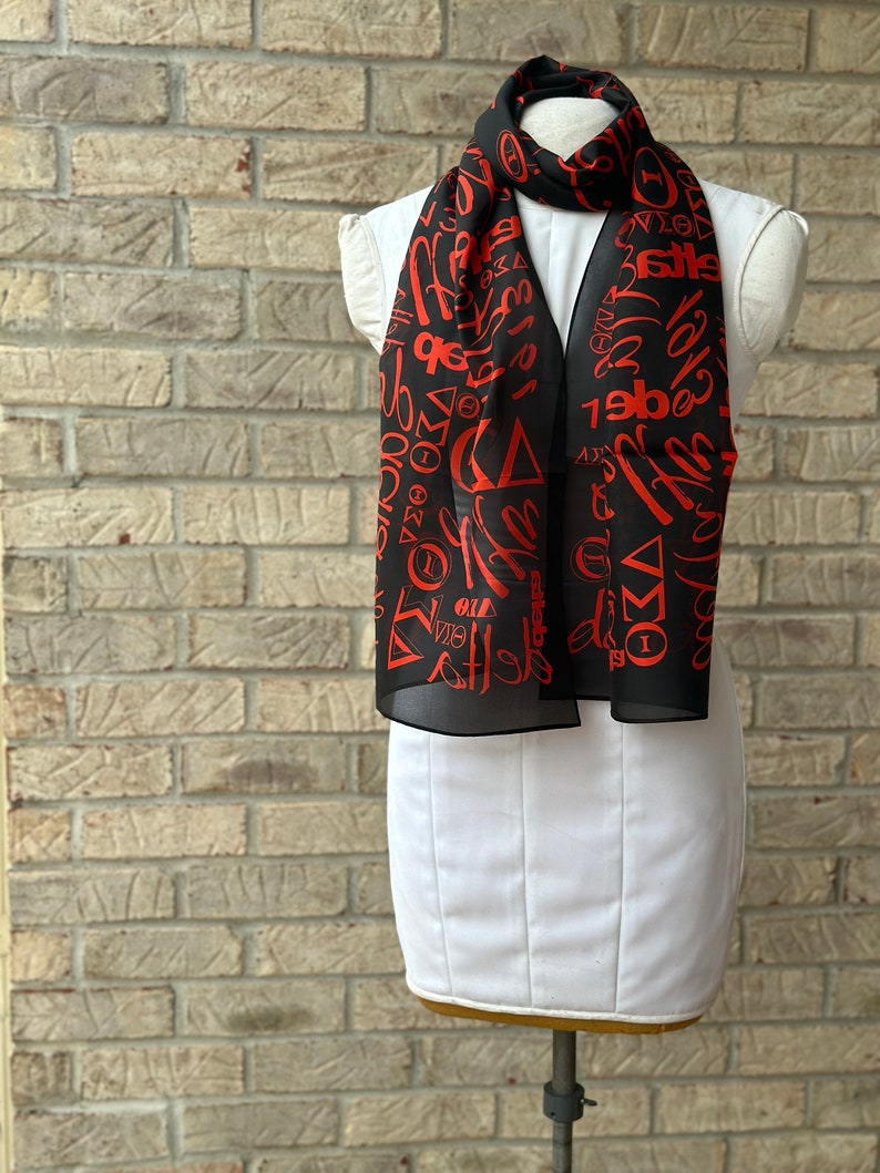 Delta Sigma Theta Scarf: Red Silk Oblong Wrap, Sorority Gift - Etsy