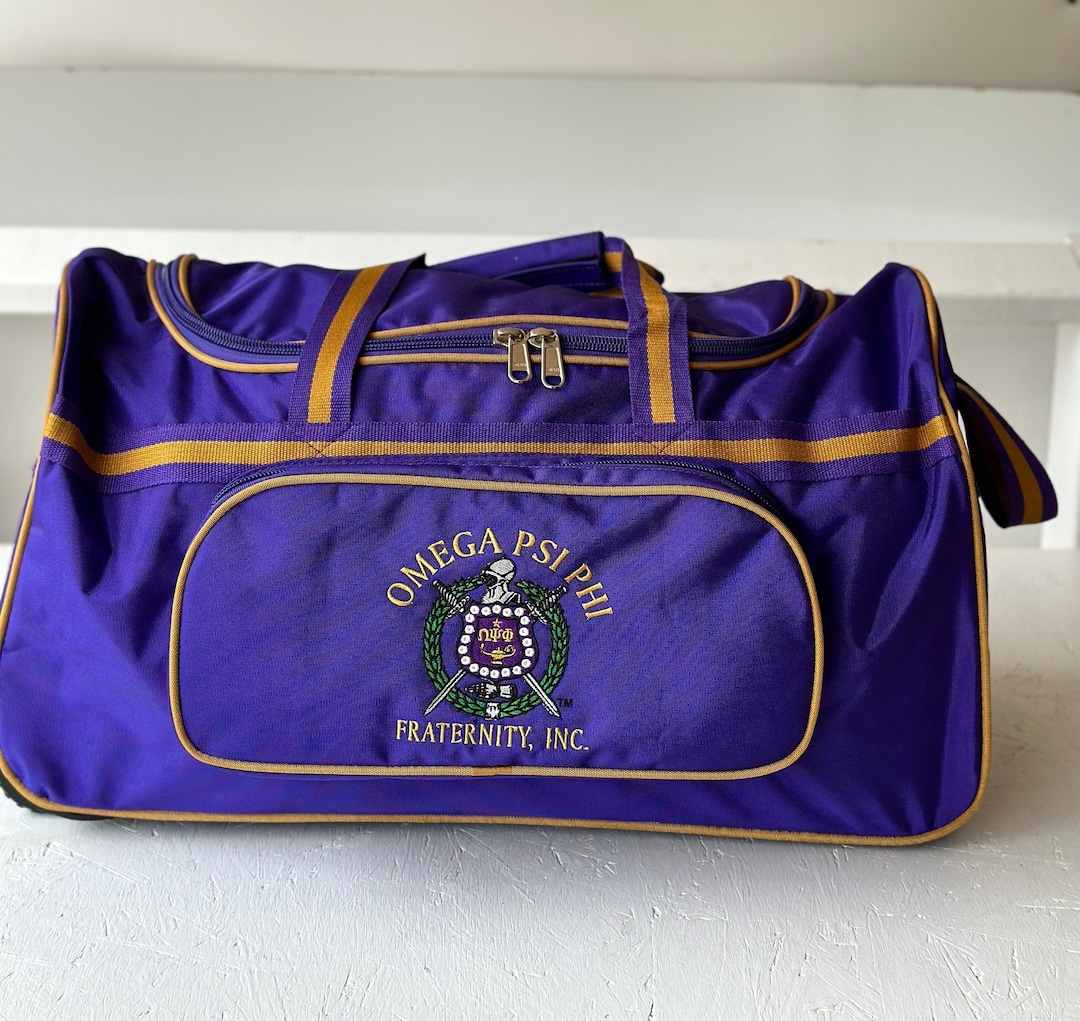 Omega Psi Phi Fraternity Duffle Bag: Royal Purple & Old Gold Trolley - Etsy