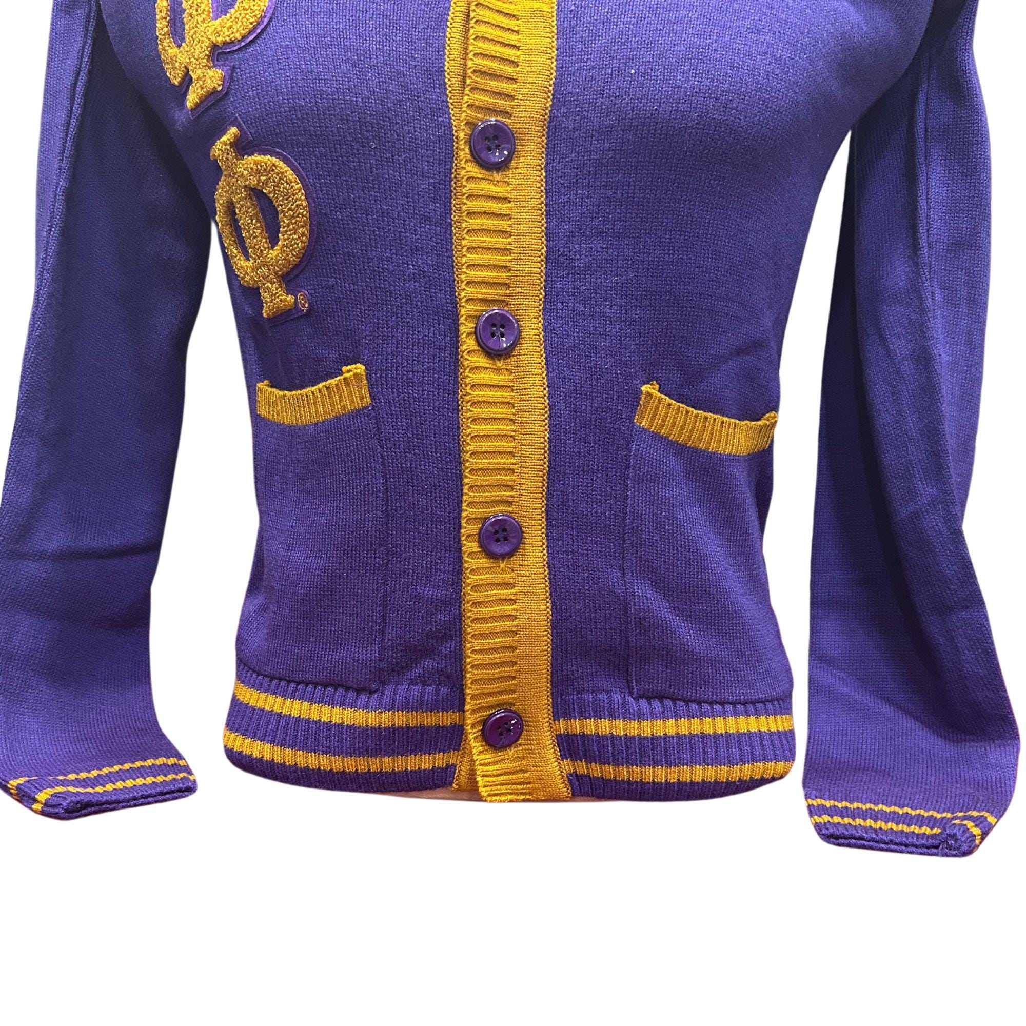 Omega Psi Phi (ΩΨΦ) Fraternity, Purple & Old Gold Sweater/cardigan ...