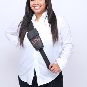 Delta Sigma Theta (ΔΣΘ) Red & Black, 1 Shoulder Crossbody GUITAR Sling ...