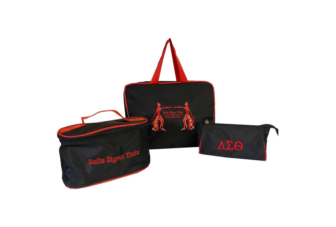 Delta Sigma Theta Cosmetic Bag Set: Red & Black Travel Organizer - Etsy