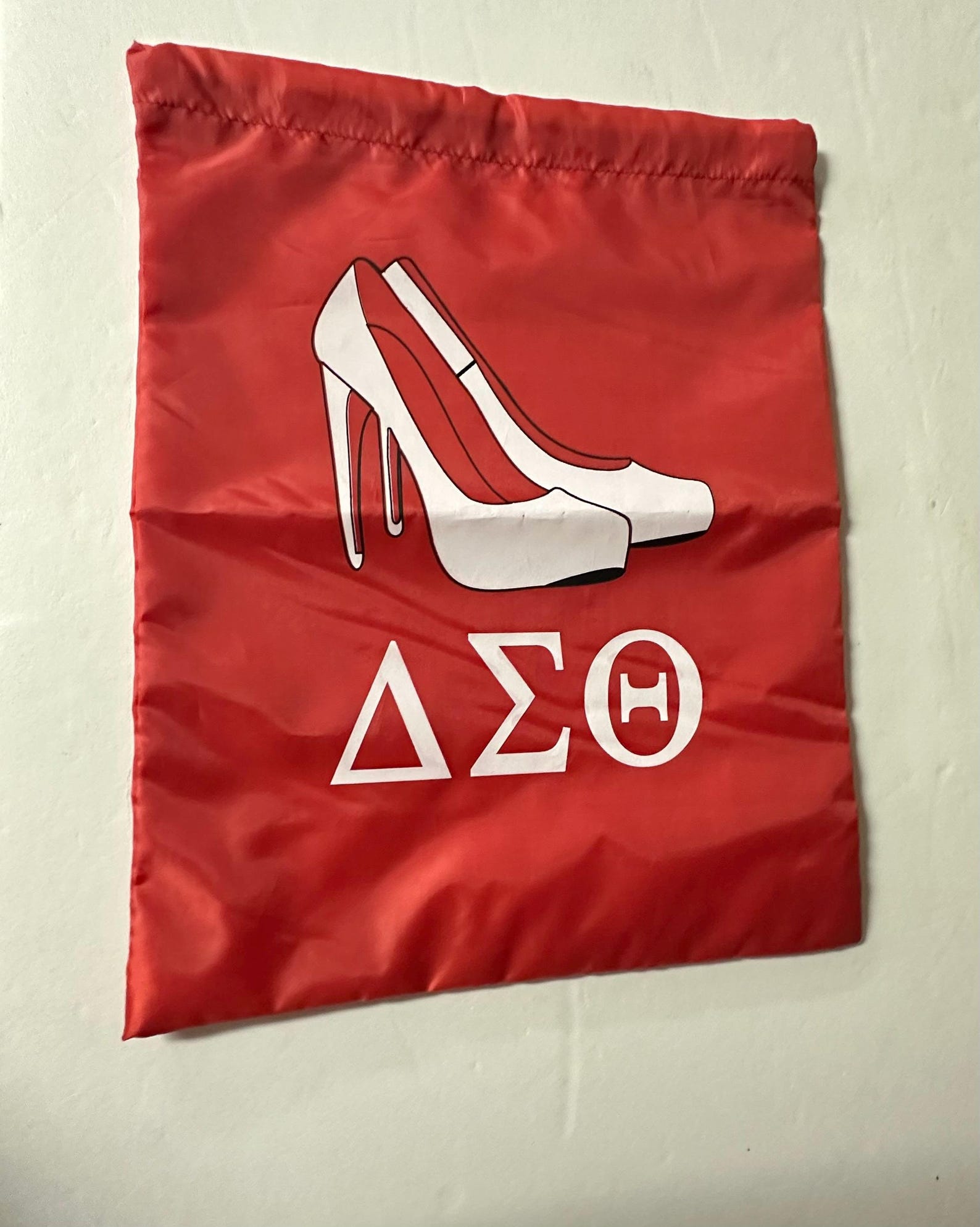 Delta Sigma Theta ΔΣΘ Sorority Shoe Bag Sandals Print on Front Red ...
