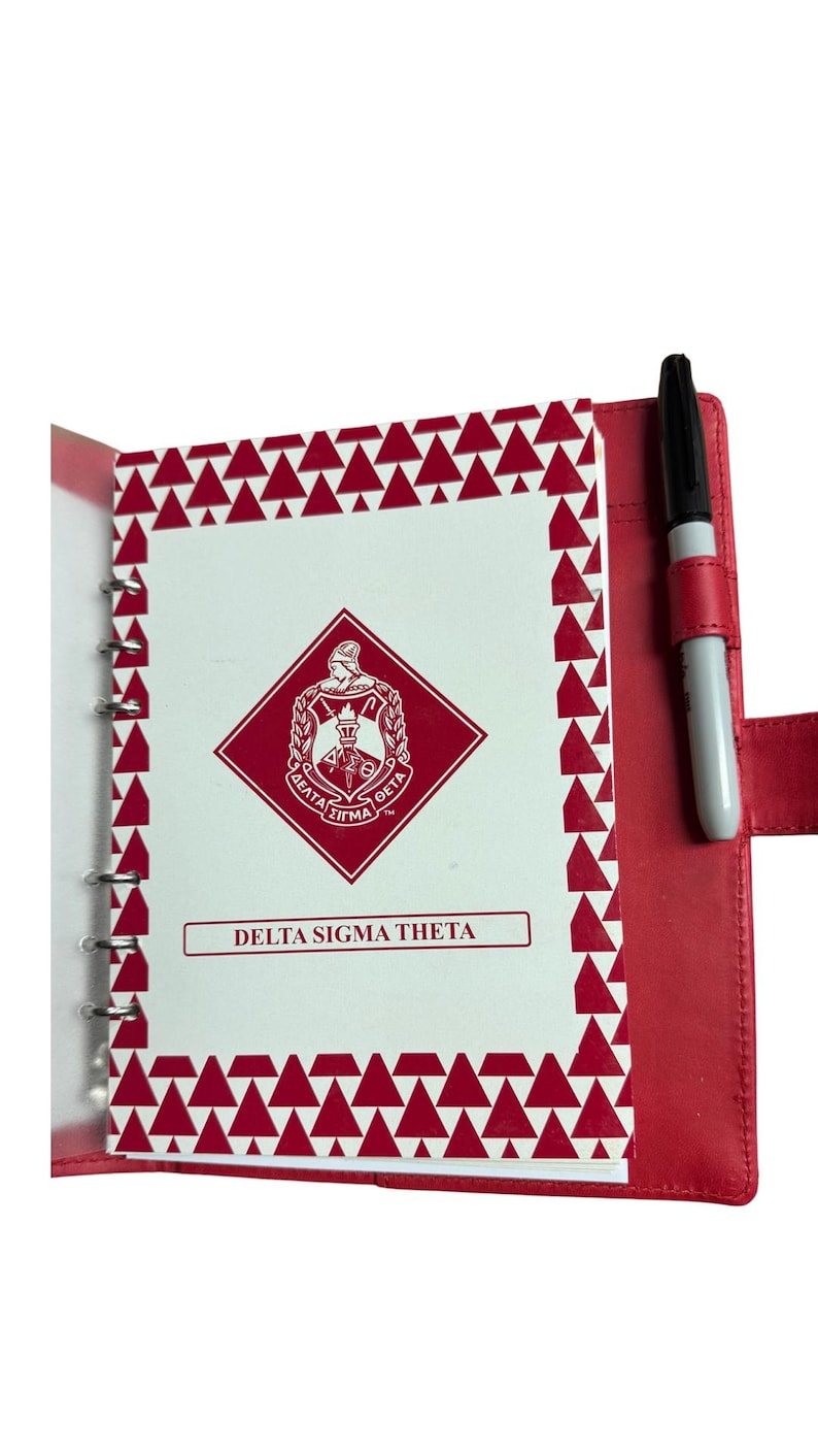 Delta Sigma Theta Planner 2026: Red Faux Leather Sorority Organizer - Etsy