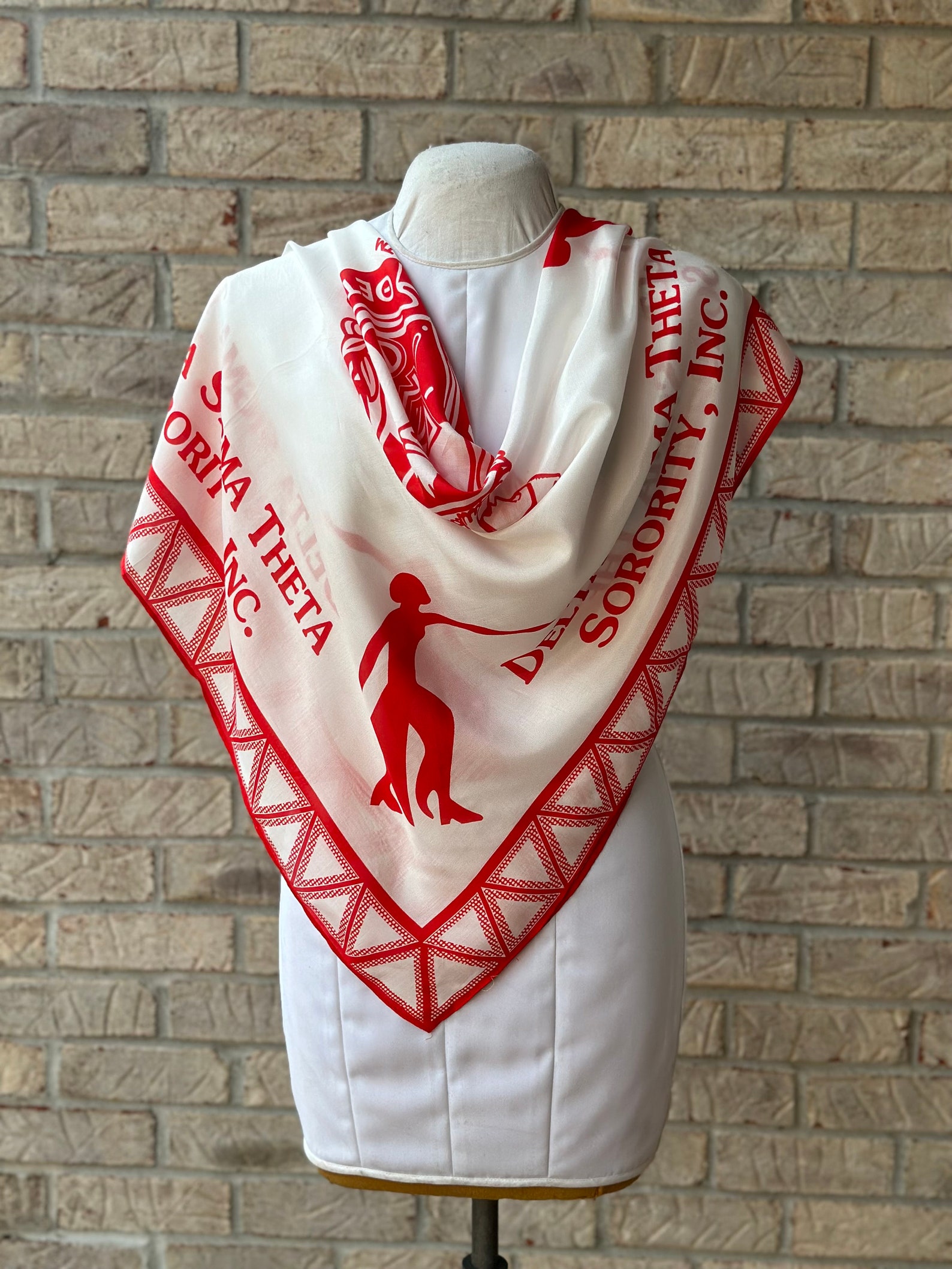 Delta Sigma Theta Scarf: Red & White Viscose Square Shawl - Etsy