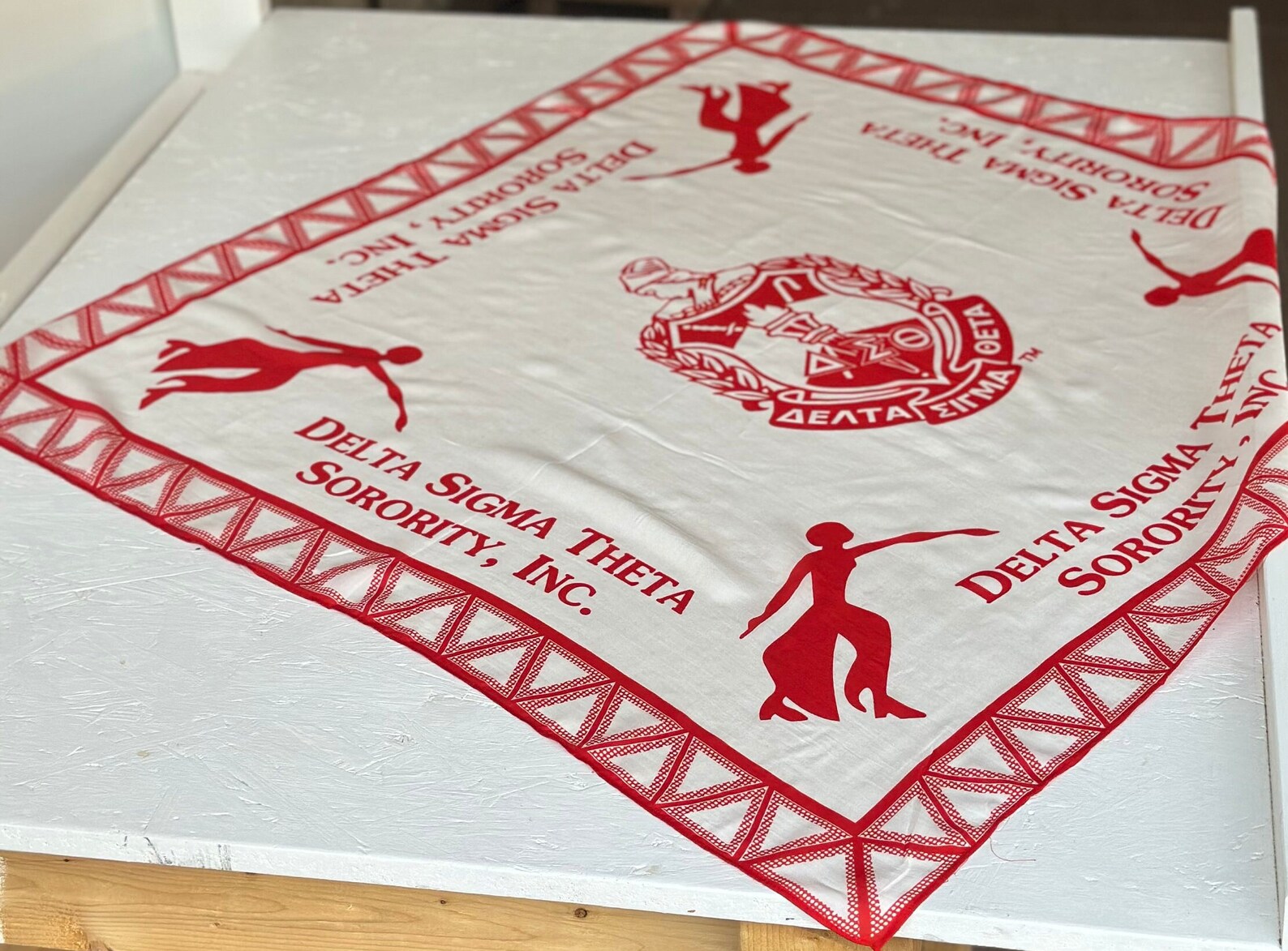 Delta Sigma Theta Scarf: Red & White Viscose Square Shawl - Etsy