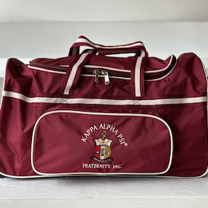 Kappa Alpha Psi Crimson Trolley Duffle Bag - Fraternity Luggage - Etsy