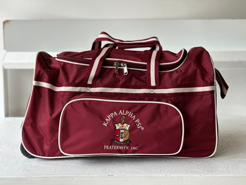 Kappa Alpha Psi Crimson Trolley Duffle Bag - Fraternity Luggage - Etsy