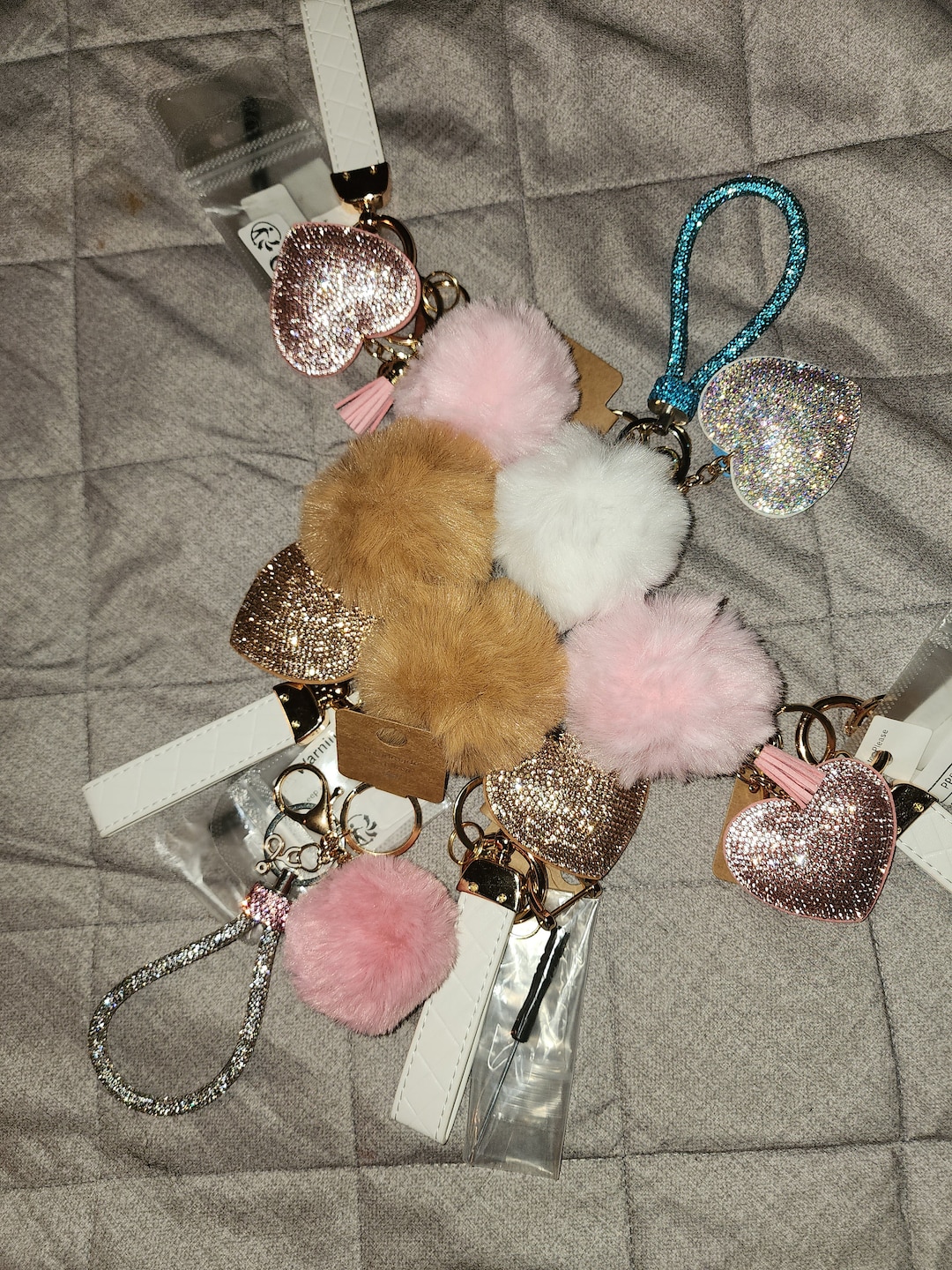 Pink or Beige Boujee Keychains - Etsy