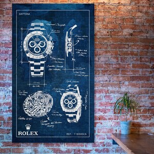 Rolex Daytona Artwork Blueprint Style digital - Etsy