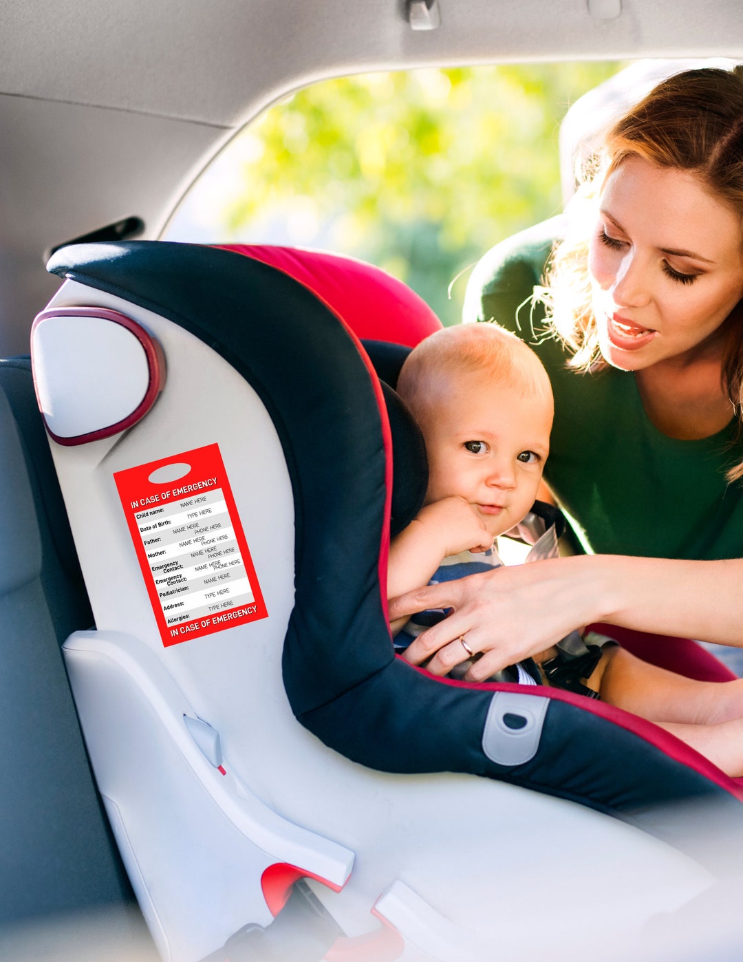 Emergency Sticker for Car Seat - Etsy