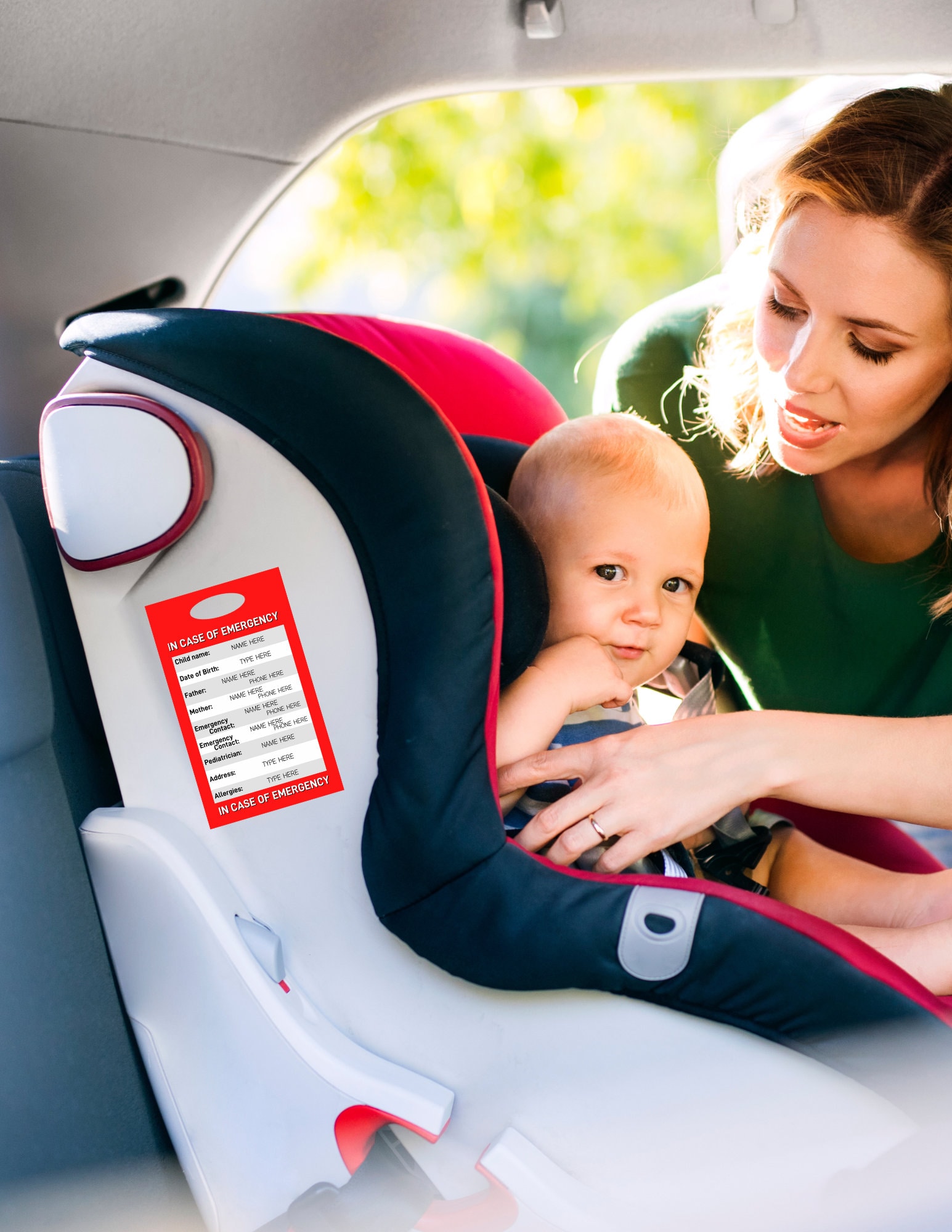 Emergency Sticker for Car Seat - Etsy