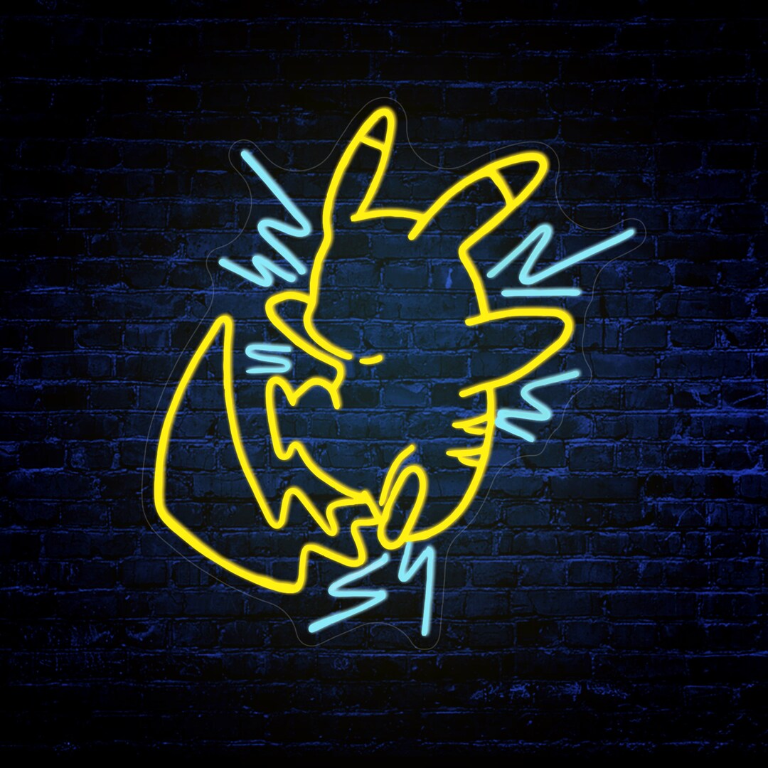 Pikachu Neon Sign Brighten up Your Space With This - Etsy