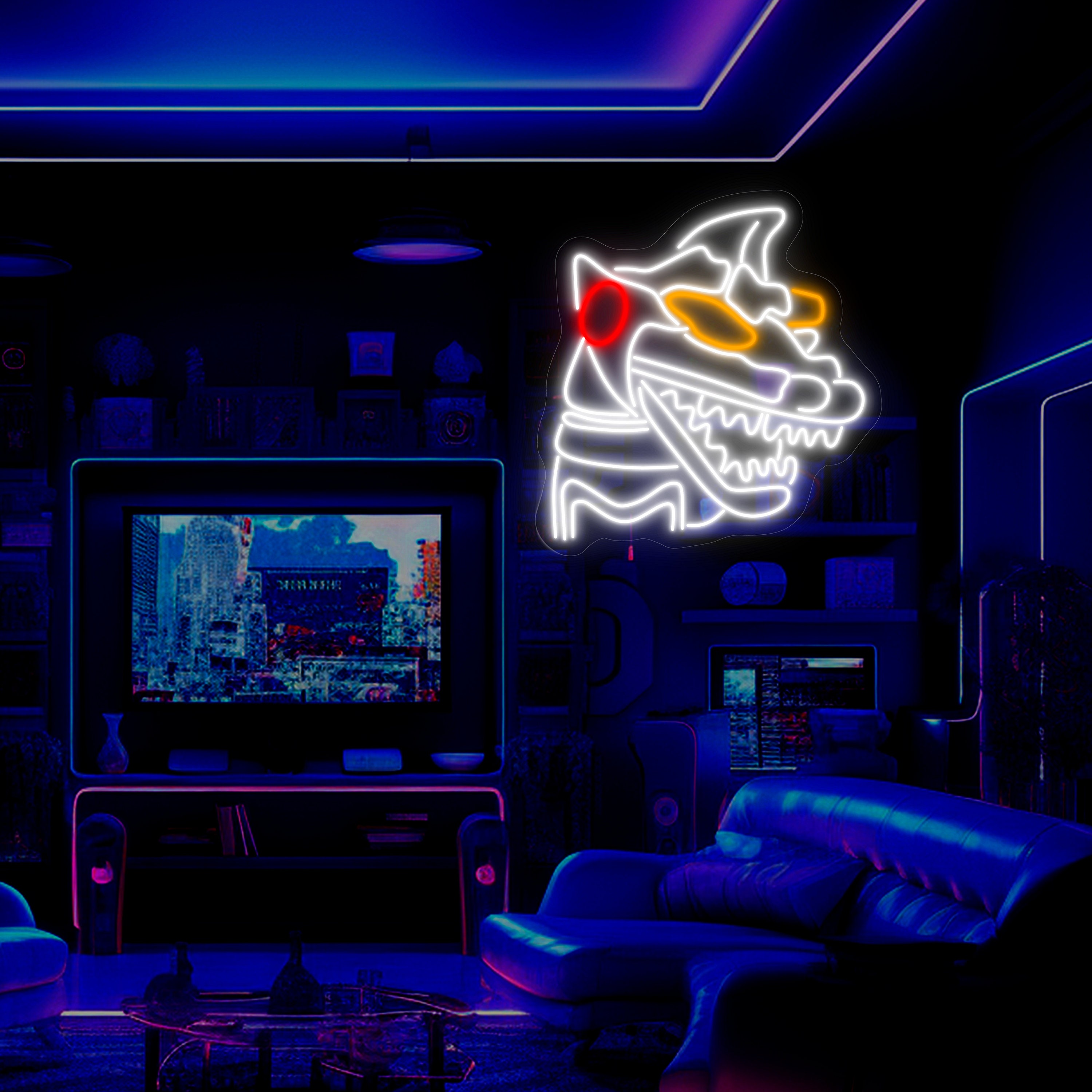 Mecha Godzilla Neon Sign Godzilla Wall Art Godzilla Light Sign Dinosaur ...