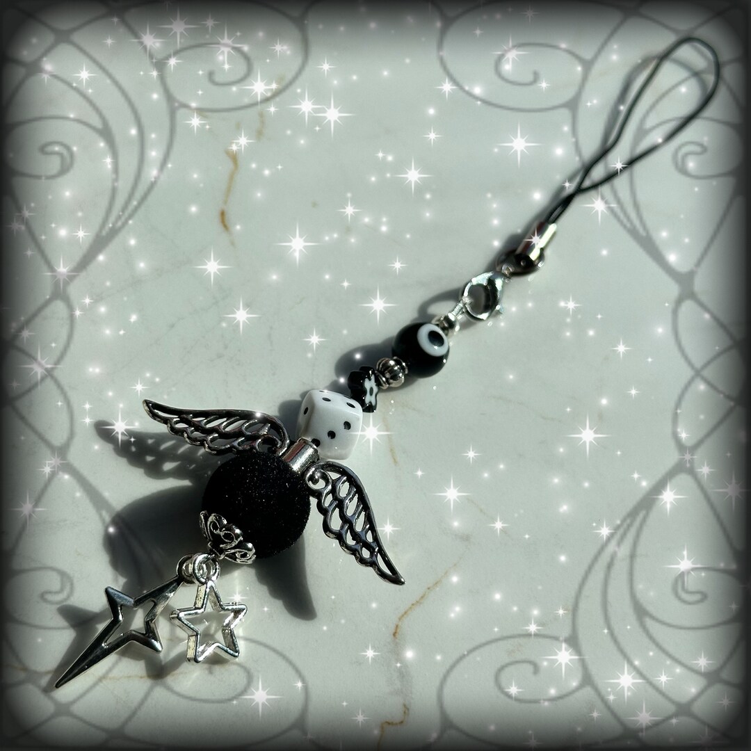 Grunge Gothic Unique Weirdcore Aesthetic Beaded Phonecharm With ...