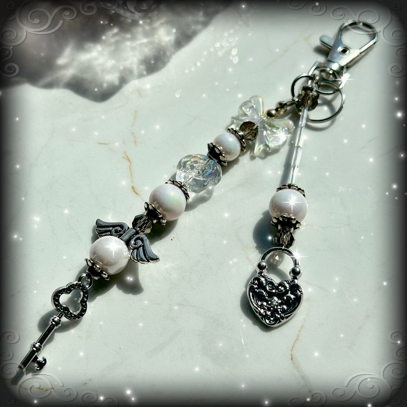 Coquette Rococo Victorian Beaded Keychain, Elegant Wedding Accessories ...