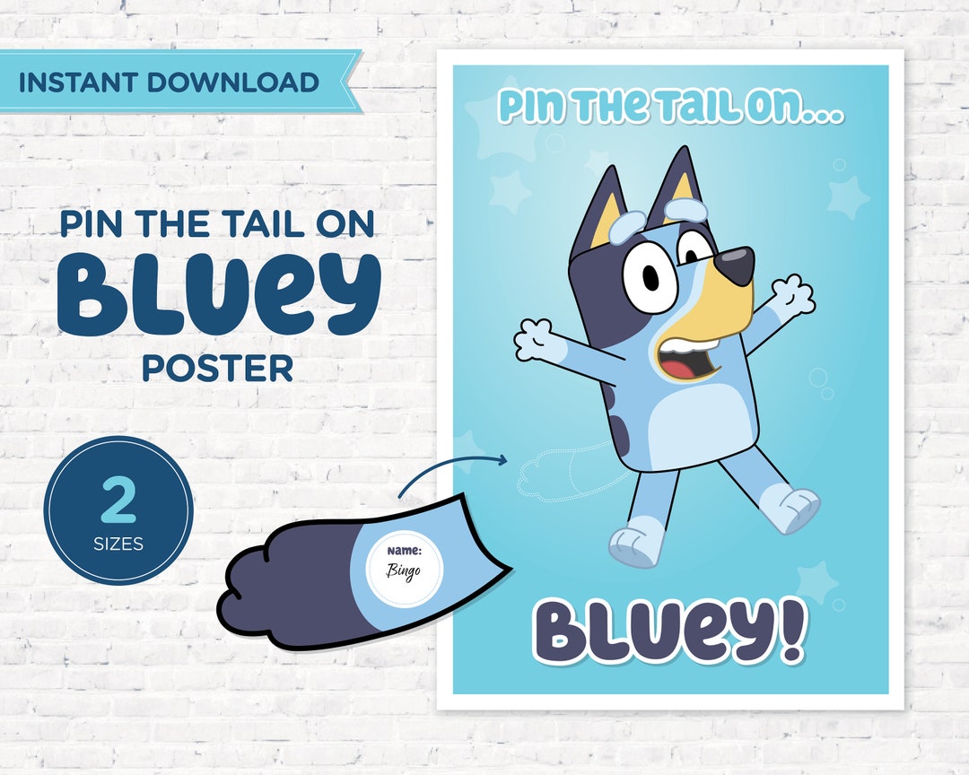 Pin the Tail on Bluey Party Game // Bluey Bingo Party // - Etsy Australia