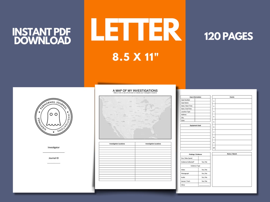 Paranormal Journal - Handy for Ghost Hunting, Paranormal Investigations ...