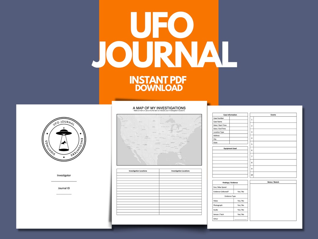 UFO Hunting Journal - Track Alien Encounters, Flying Saucers, Collect UAP Data - Etsy