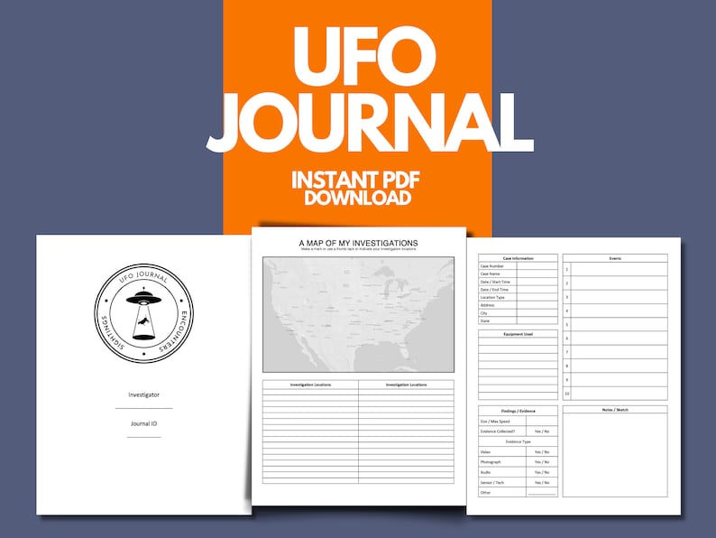 UFO Hunting Journal - Track Alien Encounters, Flying Saucers, Collect ...
