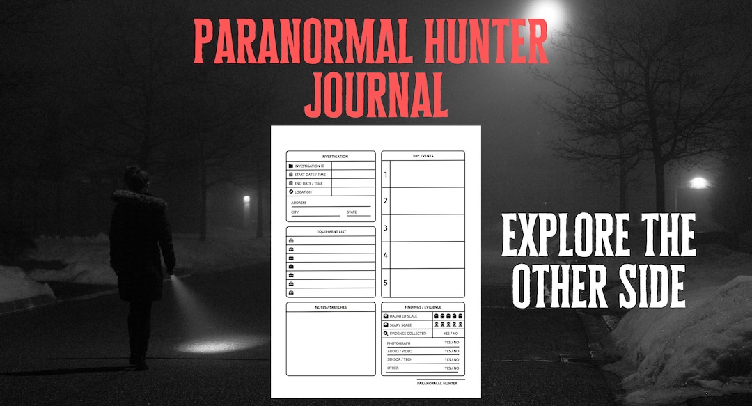 Paranormal Hunter Journal With Starter Guide, Great for Ghost ...