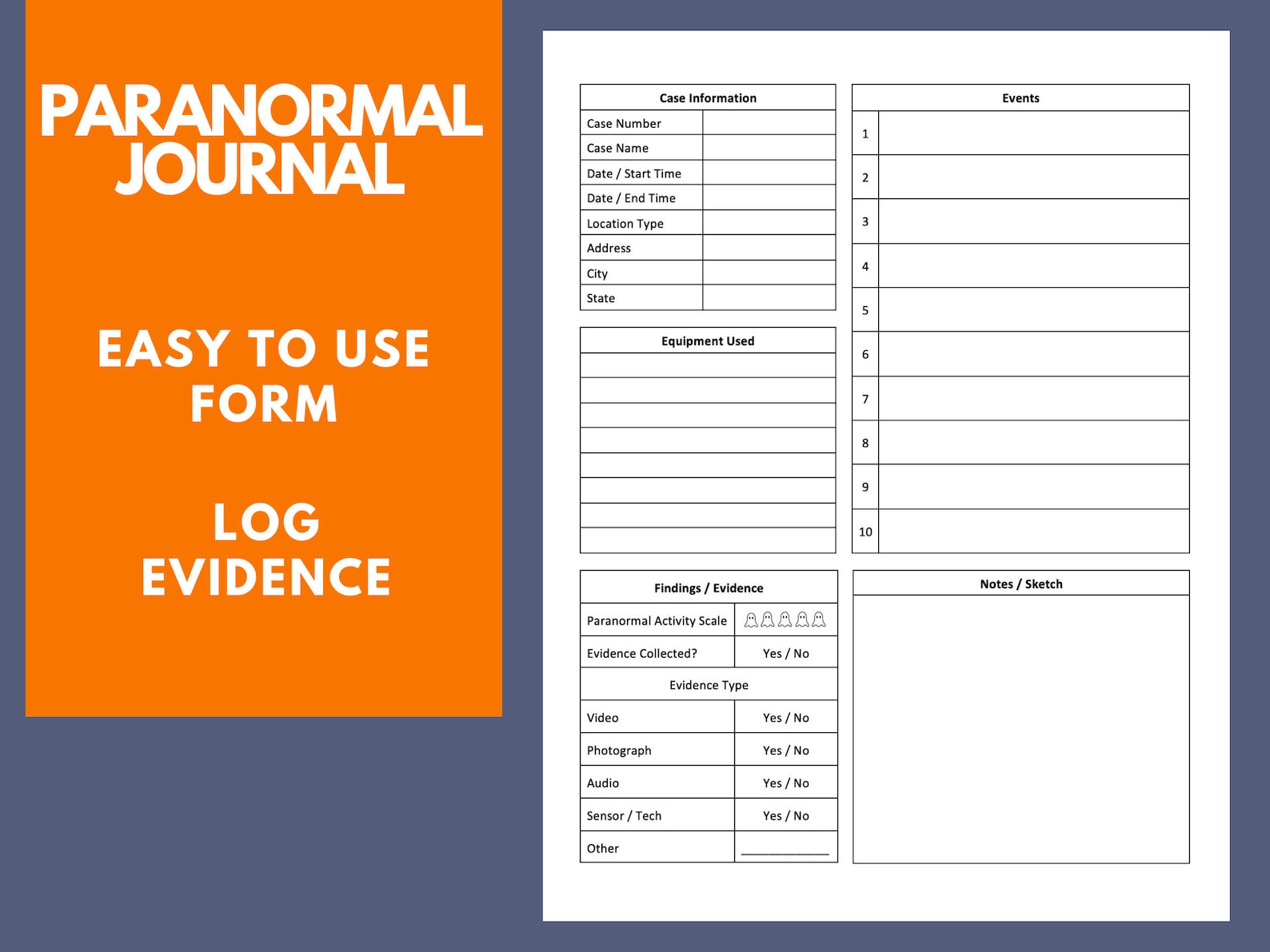 Paranormal Journal - Handy for Ghost Hunting, Paranormal Investigations ...