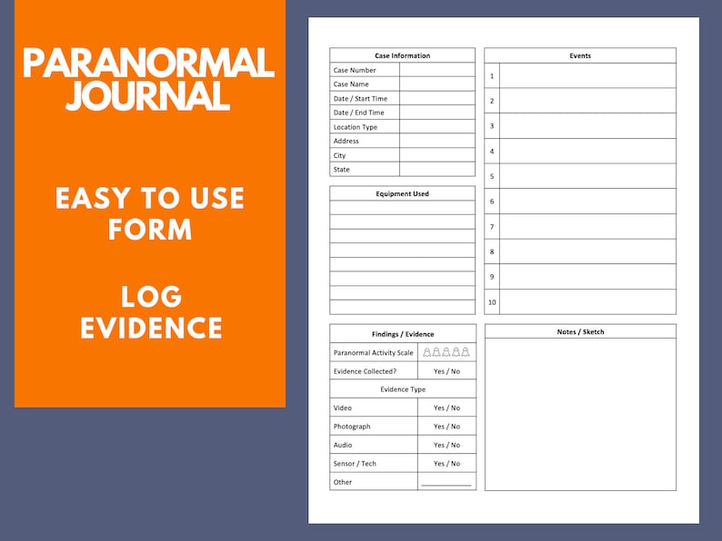 Paranormal Journal - Handy for Ghost Hunting, Paranormal Investigations ...