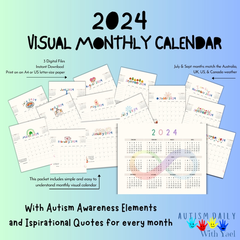 Autism Bundle Templates, All About Me, Medical Binder, Visual Monthly ...