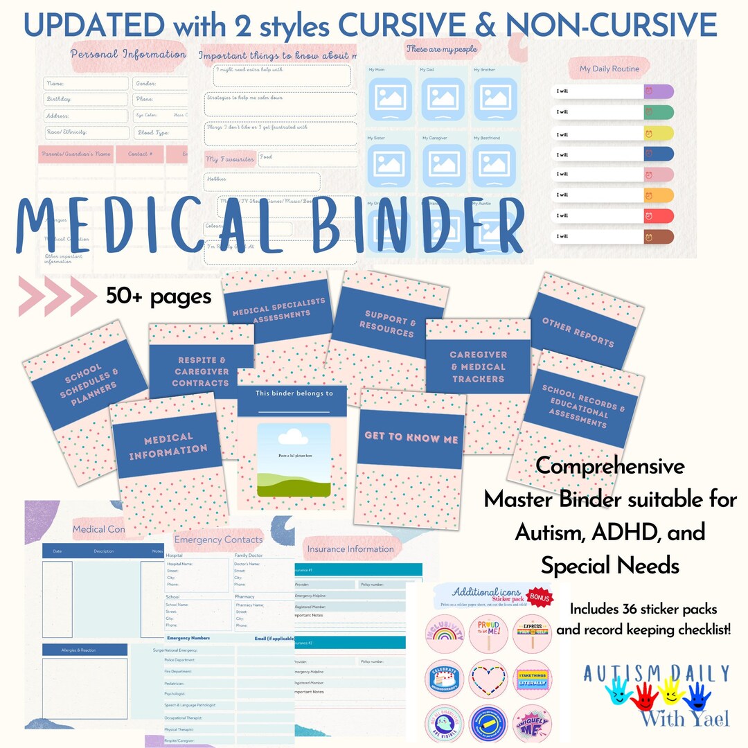 Ultimate Medical Binder for Autism, ADHD, Special Needs, Care Master ...